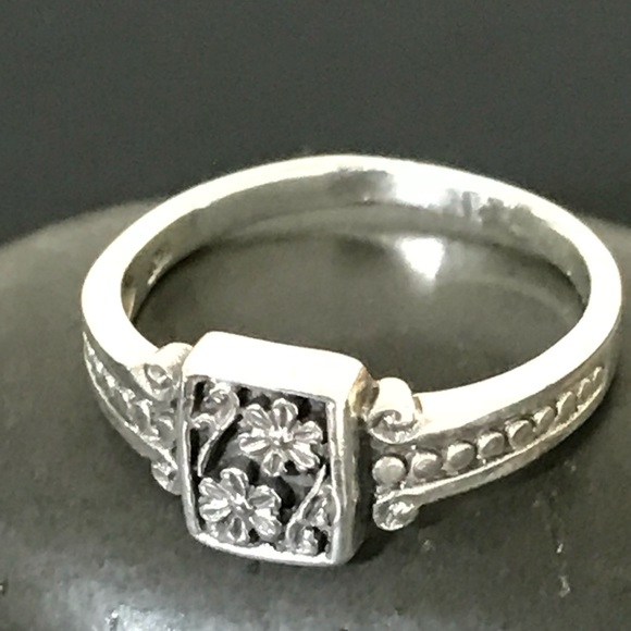 Jewelry | Sterling Silver Scroll Flower Ring | Poshmark